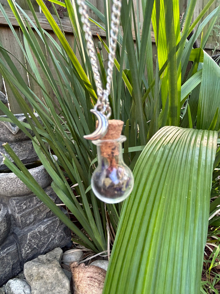 Banish & Protect Glass Vial Pendant Necklace - by Haus of Witches ...